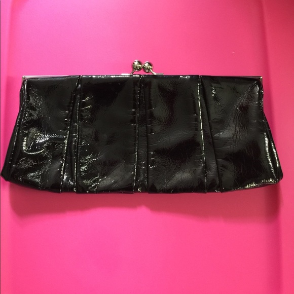 Express | Bags | Express Black Patent Leathersilver Clutch Bag | Poshmark