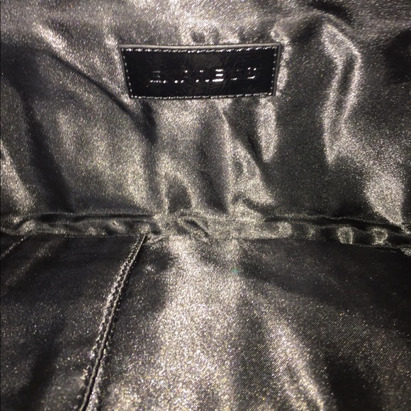 Express | Bags | Express Black Patent Leathersilver Clutch Bag | Poshmark