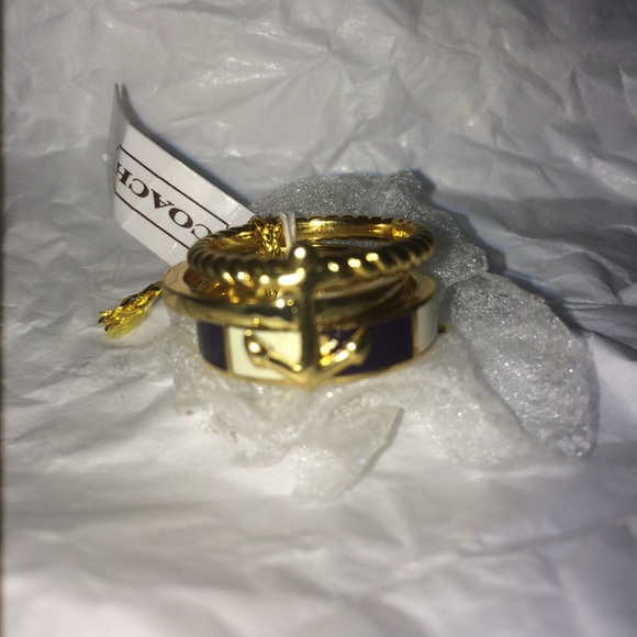 Coach | Jewelry | Coach Nautical Anchor Stacking Ring Set Size 7 Nwt ...