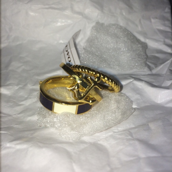 Coach | Jewelry | Coach Nautical Anchor Stacking Ring Set Size 7 Nwt ...