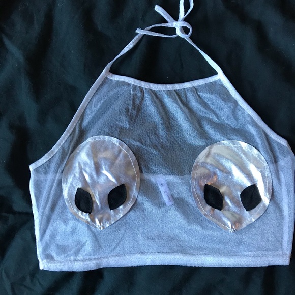 Tops | Cool Sheer Alien Top For Raves And Festivals | Poshmark