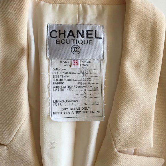 CHANEL | Jackets & Coats | Vintage Cream Chanel Boutique Blazer | Poshmark