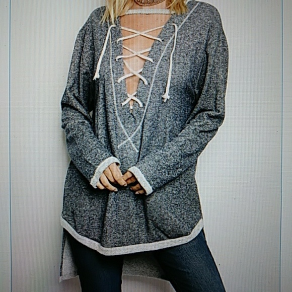 Tops | Flash Sale Lace Up Front Top | Poshmark