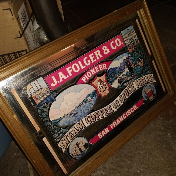 Vintage | Wall Decor | Vintage Ja Folger Co Steam Coffee Spice Mil ...