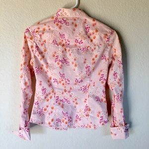 Express | Tops | Express Snap Down Floral Patterned Pink Shirt | Poshmark