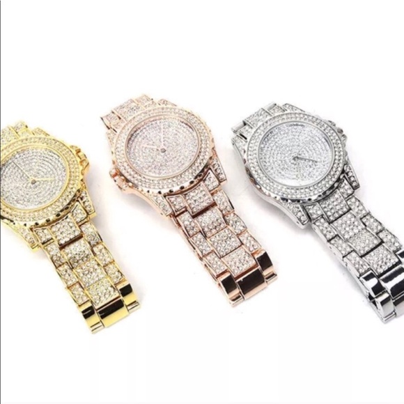 Fashionista21 | Accessories | Silver Crystal Bling Watch | Poshmark