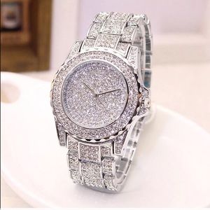 Fashionista21 | Accessories | Silver Crystal Bling Watch | Poshmark