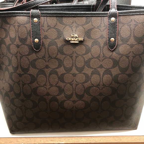 Coach | Bags | Reversible Coach Tote Bag With Pouch | Poshmark