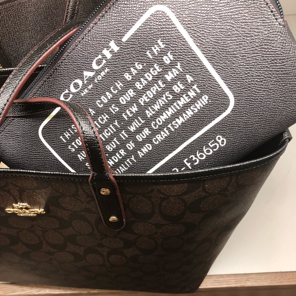 Coach | Bags | Reversible Coach Tote Bag With Pouch | Poshmark