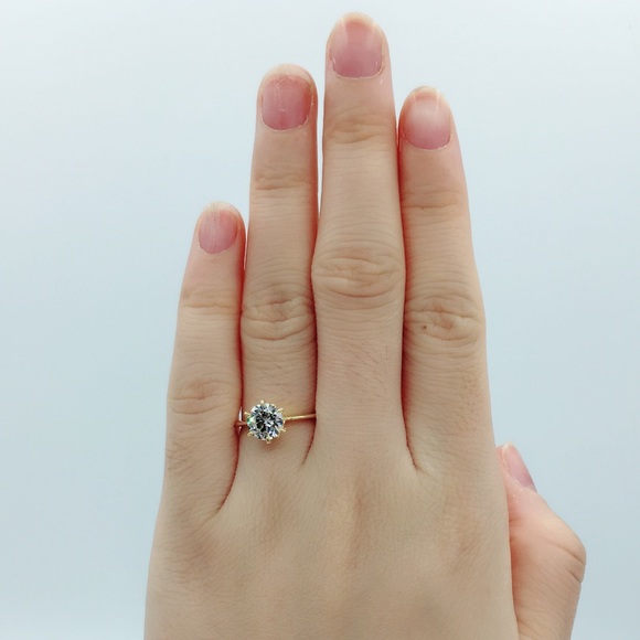 Jewelry | New Diamond Simulant Engagement Ring In Gold | Poshmark