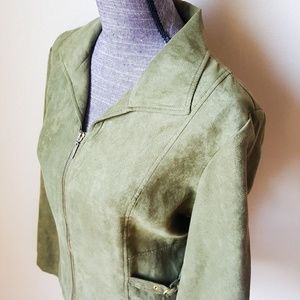 Studio I | Jackets & Coats | Studio I Faux Suede Zip Up Blazer Jacket ...