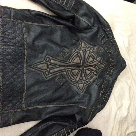 Affliction | Jackets & Coats | Mens Affliction Black Leather Jacket Xl ...