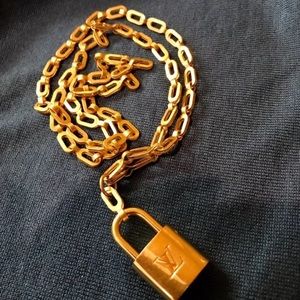 Louis Vuitton | Jewelry | Louis Vuitton Lock With Solid Chain | Poshmark