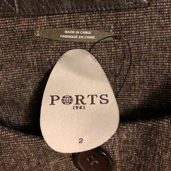 Ports 1961 | Jackets & Coats | Ports 961 Mlange Leather Trimmed Coat ...
