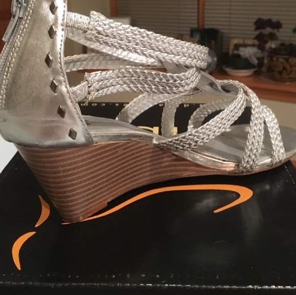 Diba | Shoes | Diba Silver Braided Wedges | Poshmark