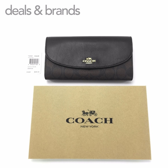 Coach | Bags | Nwt Coach Slim Envelope Wallet Signature Coated | Poshmark