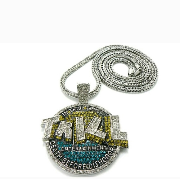 Accessories | Iced Out Silver Trill Entertainment Chain | Poshmark