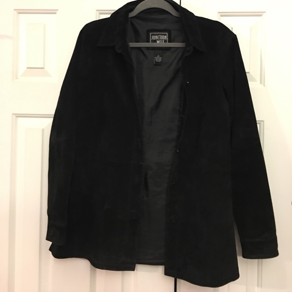 Junction West | Jackets & Coats | Black Junction West Suede Leather ...