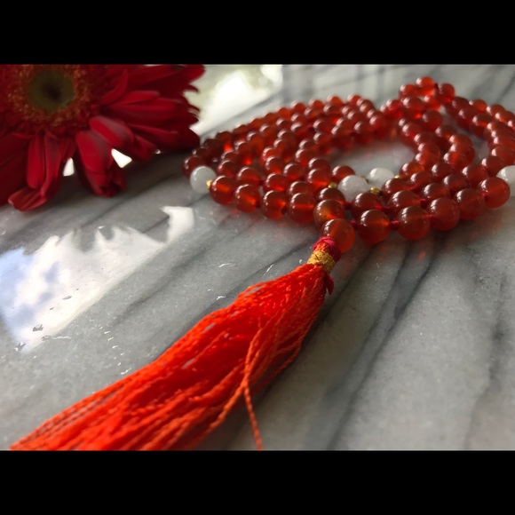 Jewelry | Red Carnelian Handknotted 18 Bead Mala | Poshmark