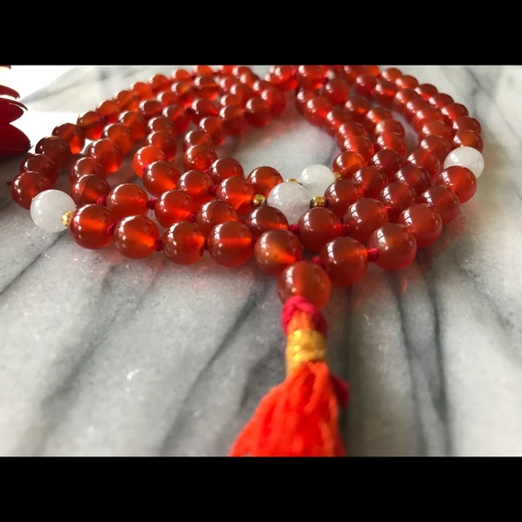 Jewelry | Red Carnelian Handknotted 18 Bead Mala | Poshmark