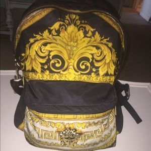Versace | Bags | Versace Gold Baroque Print Palazzo Backpack | Poshmark