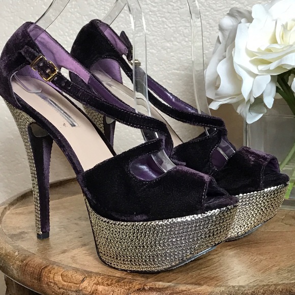 H by Halston | Shoes | H By Halston Sequin Platforms | Poshmark