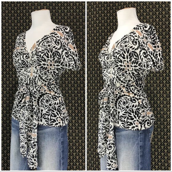 Anthropologie | Tops | Anthro Graphic Framework Blouse By Odille | Poshmark