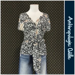 Anthropologie | Tops | Anthro Graphic Framework Blouse By Odille | Poshmark