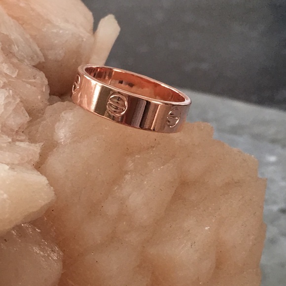 Boutique | Jewelry | Rose Gold Screw Love Ring | Poshmark