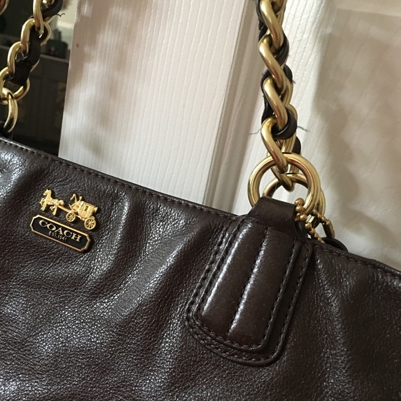 Coach | Bags | Coach Leather Brown Chain Purse | Poshmark