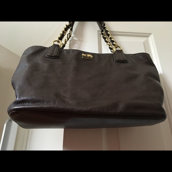 Coach | Bags | Coach Leather Brown Chain Purse | Poshmark