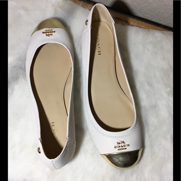Coach | Shoes | Coach Chelsea Ballet Flats Wcontrast Cap Toe | Poshmark