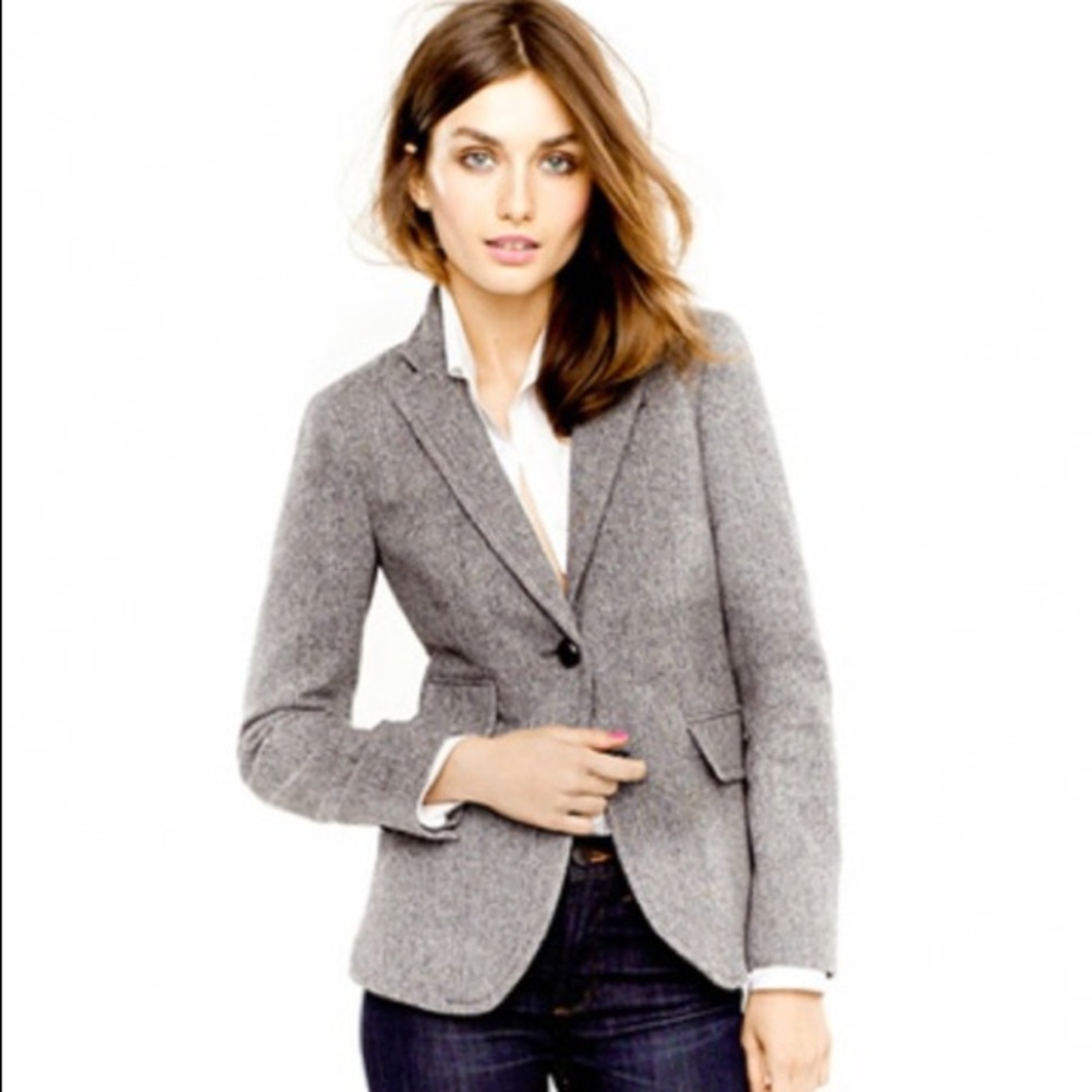 Herringbone Hacking Jacket - Wool - Gem