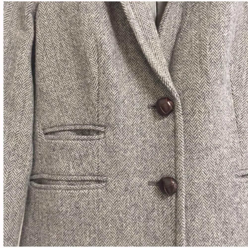 Herringbone Hacking Jacket - Wool - Gem