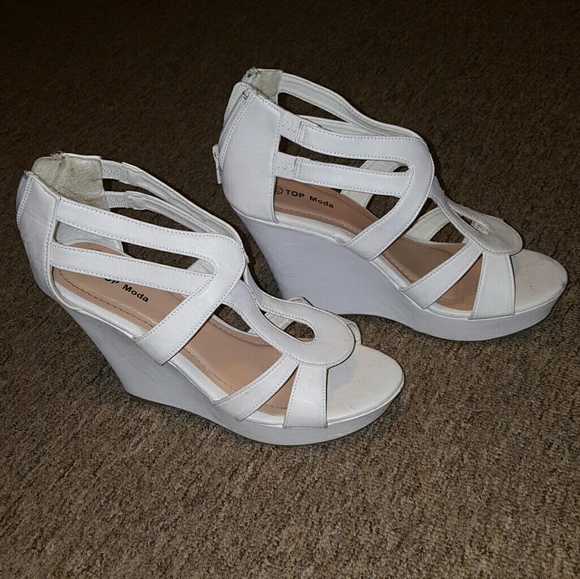 TOP Moda | Shoes | White Gladiator Wedges | Poshmark