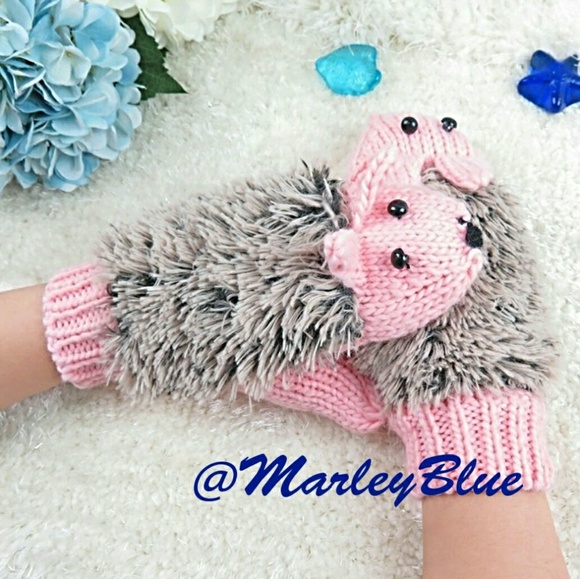 Accessories | Cute Critter Adult Mittens Pink | Poshmark