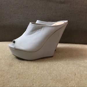 66% off AKIRA Shoes - Powder blue wedge heels from Jamilah's closet on ...