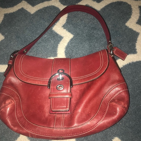 Coach | Bags | Red Leather Coach Shoulder Bag | Poshmark