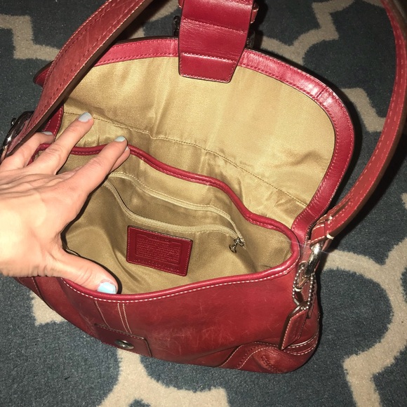 Coach | Bags | Red Leather Coach Shoulder Bag | Poshmark