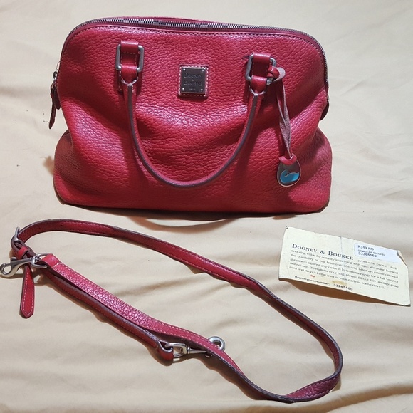Dooney & Bourke | Bags | Dooney Bourke Red Domed Zip Satchel | Poshmark