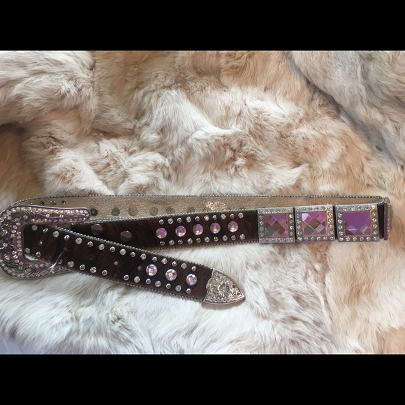 Nocona | Accessories | Blinged Out Cow Hide Western Show Belt | Poshmark