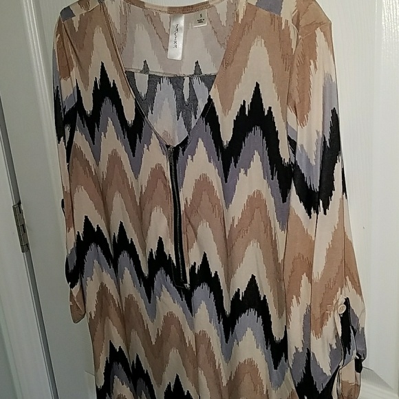 Tacera | Tops | Tacera Patternedlong Sleeve Tunic Style Blouse | Poshmark