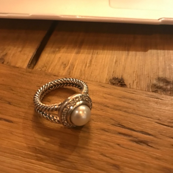 David Yurman | Jewelry | David Yurman Cerise Pearl Ring W Diamonds Size ...