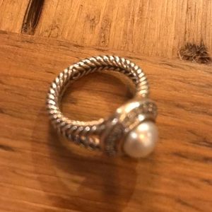 David Yurman | Jewelry | David Yurman Cerise Pearl Ring W Diamonds Size ...