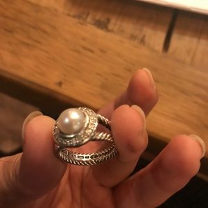 David Yurman | Jewelry | David Yurman Cerise Pearl Ring W Diamonds Size ...