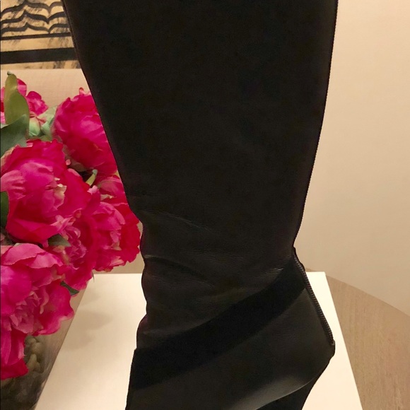 Yves Saint Laurent | Shoes | Ysl Leather And Suede Trim Boots | Poshmark