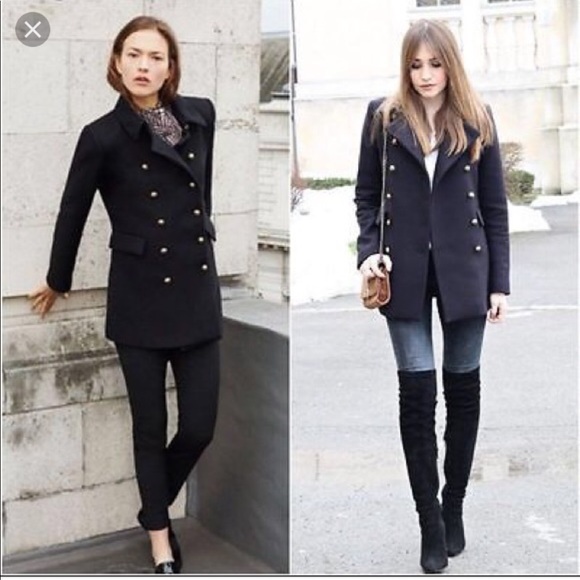 Zara | Jackets & Coats | Zara Military Gold Button Jacket | Poshmark
