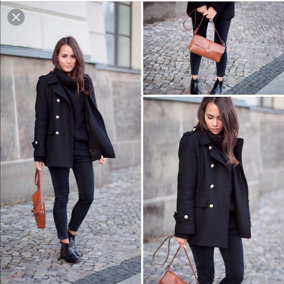 Zara | Jackets & Coats | Zara Military Gold Button Jacket | Poshmark