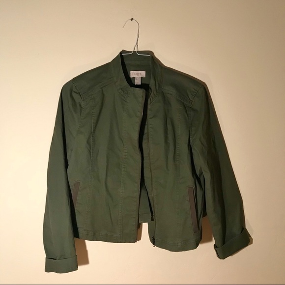 LOFT | Jackets & Coats | Womens Army Green Light Jacket | Poshmark