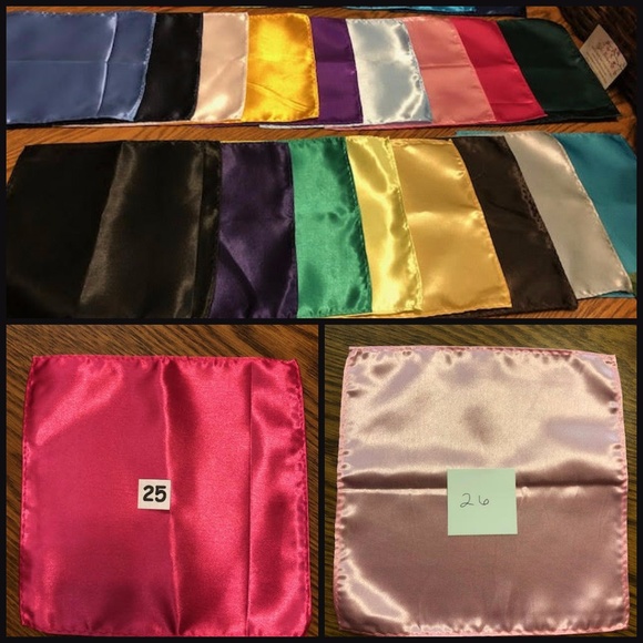 Hand Made | Accessories | Mens Satin Pocket Squares Various Colors ...